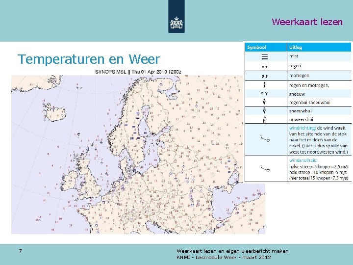 Weerkaart lezen en eigen Weerbericht maken Weerkaart lezen