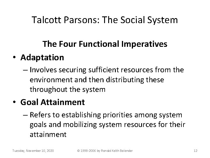 Talcott Parsons Born 1902 Died 1979 Education Undergraduate
