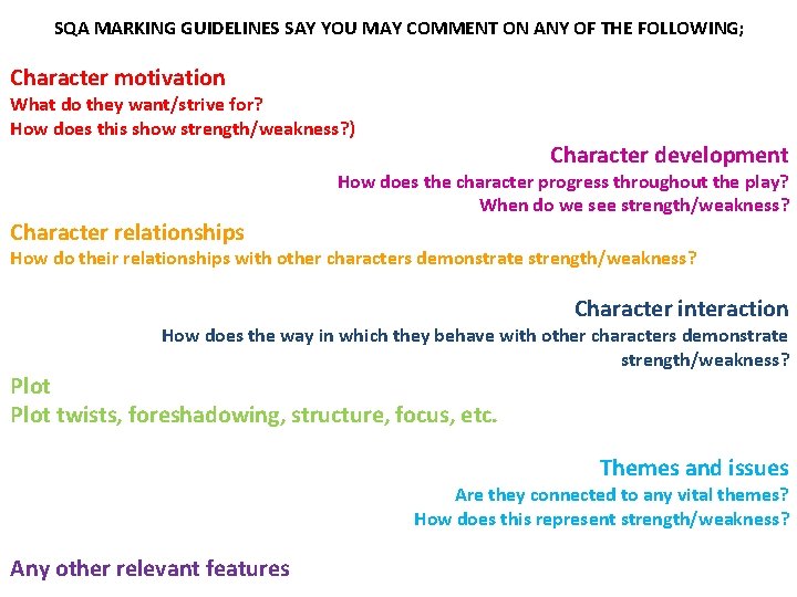 HIGHER DRAMA SECTION 1 TEXTUAL ANALYSIS THE STRANGE