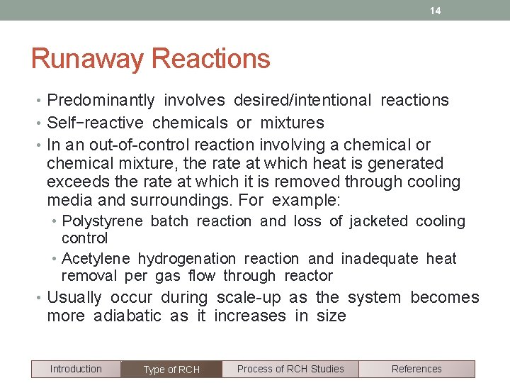 1 REACTIVE CHEMICAL HAZARDS This module provides a
