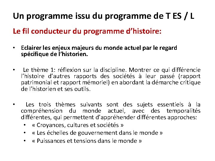 DNL Allemand Le nouveau programme de Terminale HISTOIRE