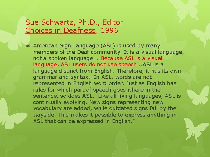 Through Your Childs Eyes American Sign Language Nancy