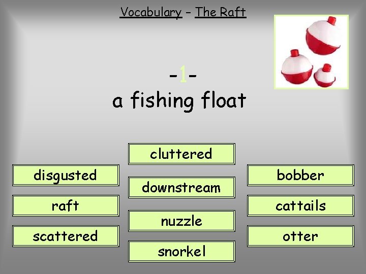 Unit 1 Lesson 5 The Raft Story Vocabulary