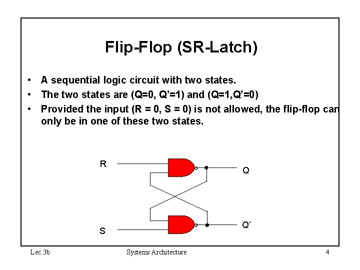 Systems Architecture Lecture 3 b Review of Sequential