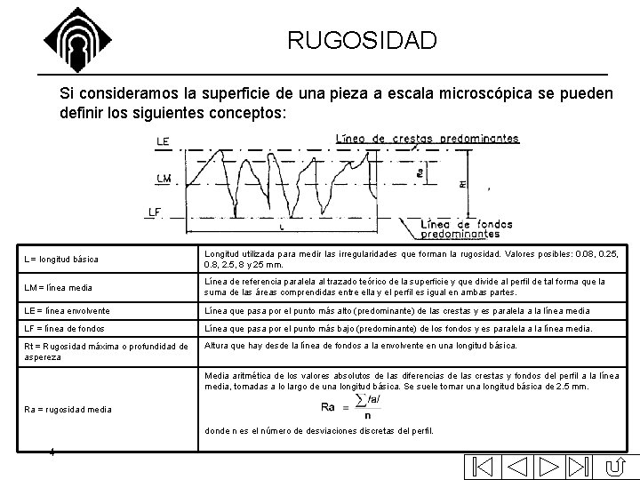 ESTADOS SUPERFICIALES 1 GENERALIDADES 2 RUGOSIDAD 3 CLASE