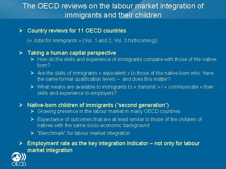 Labour market integration of immigrants and their children