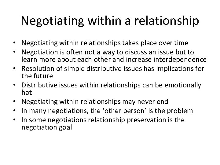 The Social Context of Negotiation No of parties