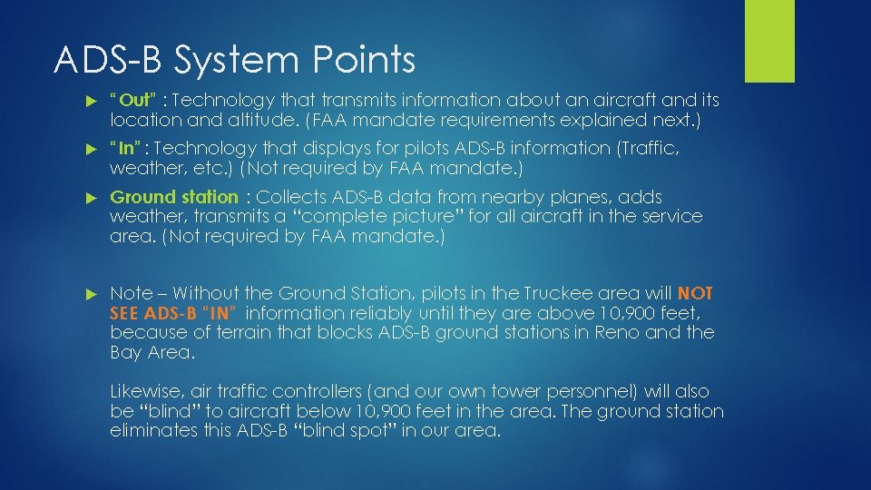 Automatic Dependent Surveillance Broadcast ADSB 101 INFORMATION HISTORY