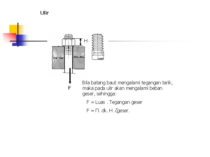 Sambungan Baut dan Mur Baut dan mur adalah