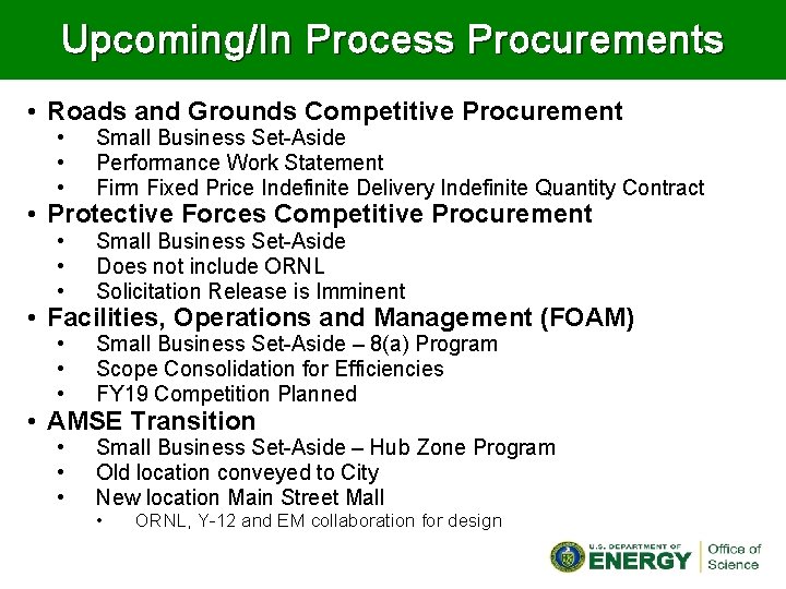 Presented by Donna Bibee Procurement and Contracts Integrated