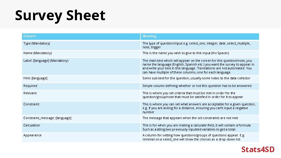 Introduction to ODK Part 2 XLSForms Form Structure