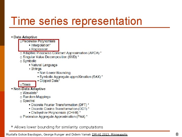 A Time Series Representation Framework Based on Learned
