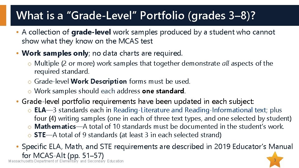MCASAlt Gradelevel and Competency Portfolios Fall 2018 Robert