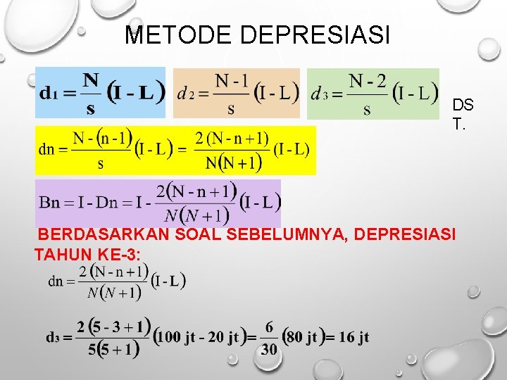 DEPRESIASI PENYUSUTAN DEPRESIASI Adalah Penyusutan atau penurunan nilai