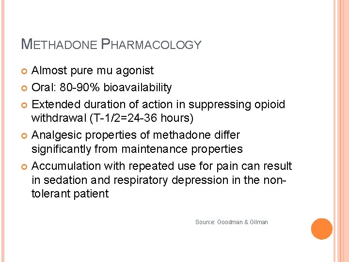 INITIATING METHADONE TREATMENT INDUCTION AND STABILISATION Nichole Riese