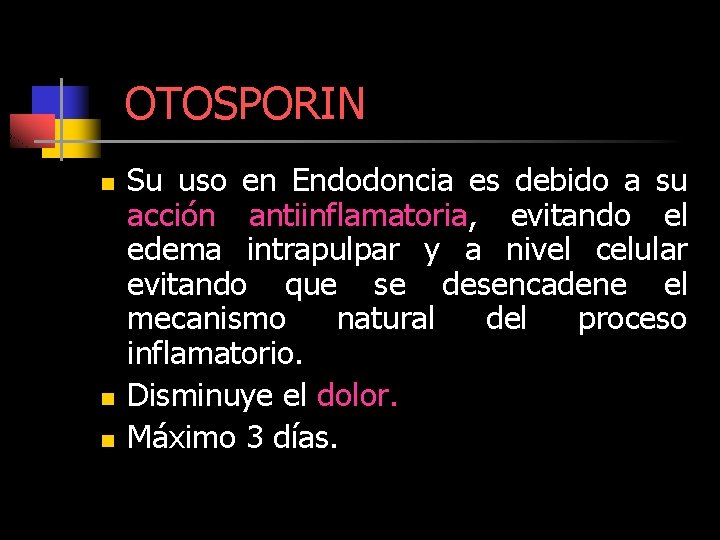 MEDICACION TRATAMIENTO FARMACOLOGICO Y OBTURACION TEMPORAL Dr Francisco