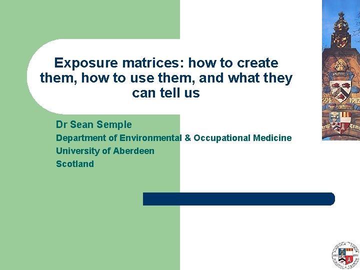 Exposure matrices how to create them how to