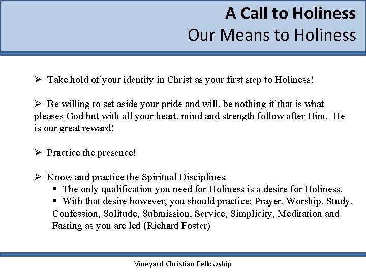 A Call to Holiness Be Holy A Call