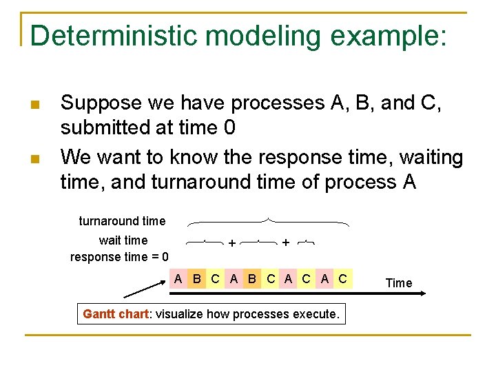 CPU Scheduling CPU Scheduler n Performance metrics for