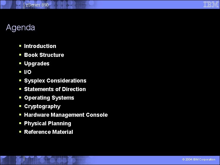 IBM z Series 890 IBM e Server z