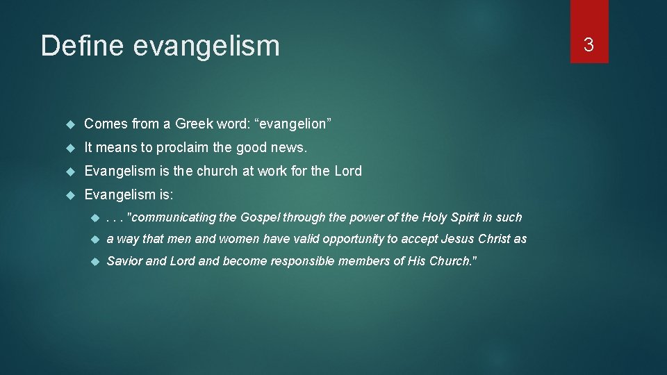 1 Session 4 Sharing the Gospel Agenda Sharing