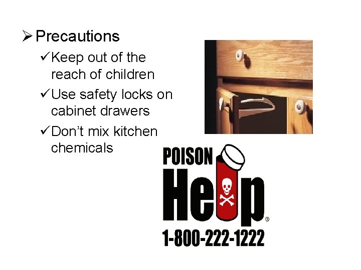 Kitchen Safety Precautions First Aid There are 6