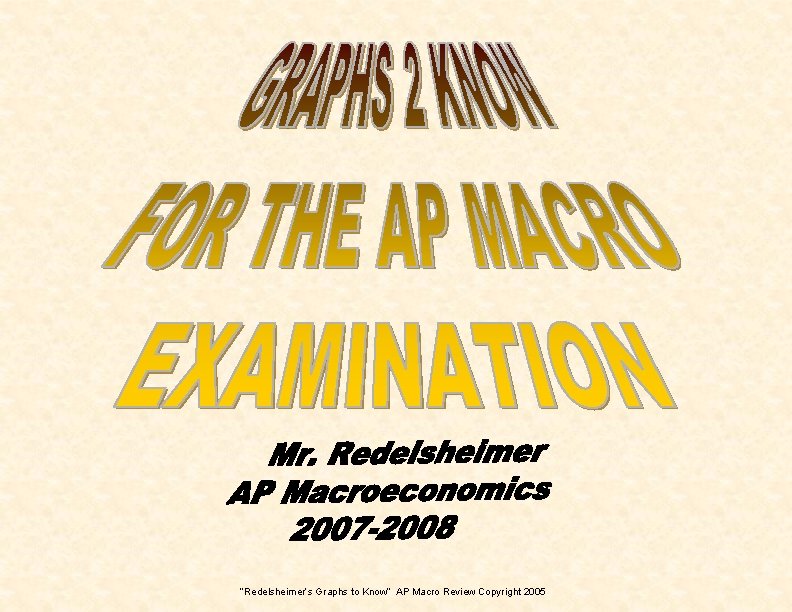 Redelsheimers Graphs to Know AP Macro Review Copyright
