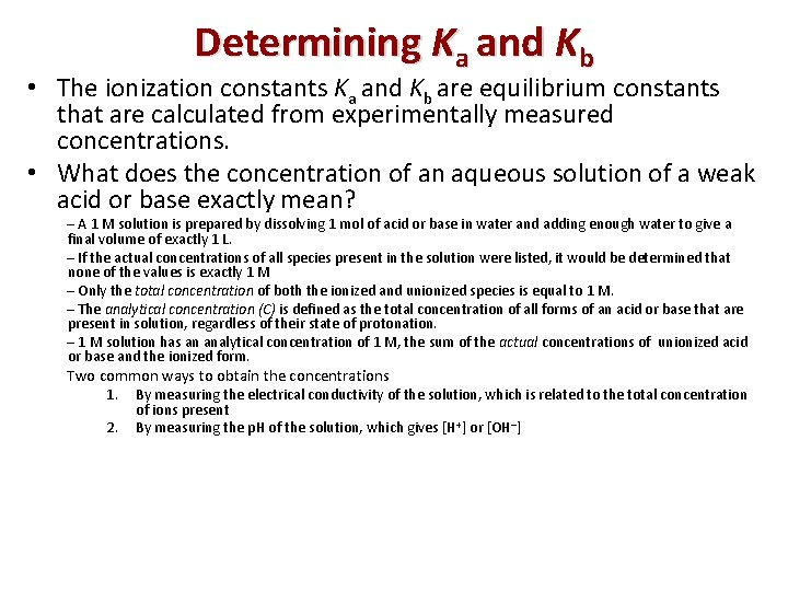 The Ka and Kb of it http www