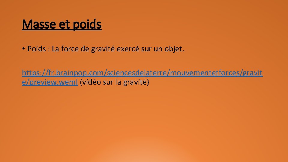 La masse volumique et les forces Sciences 8