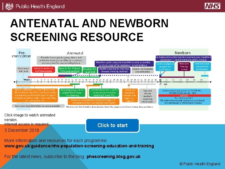 ANTENATAL AND NEWBORN SCREENING RESOURCE Click image to