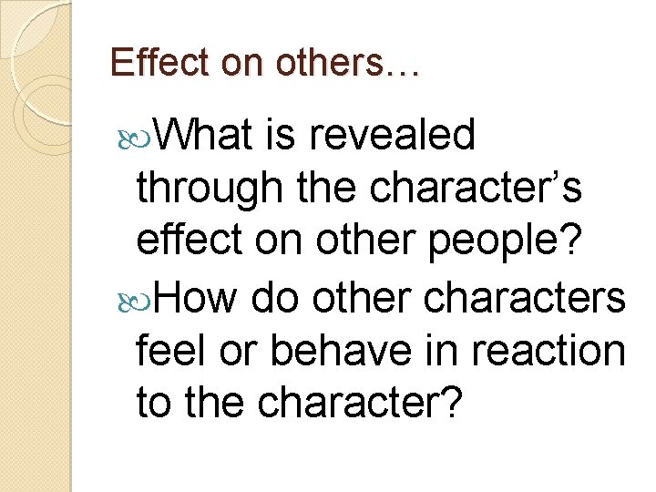 Warm up Create 4 lists of describing words