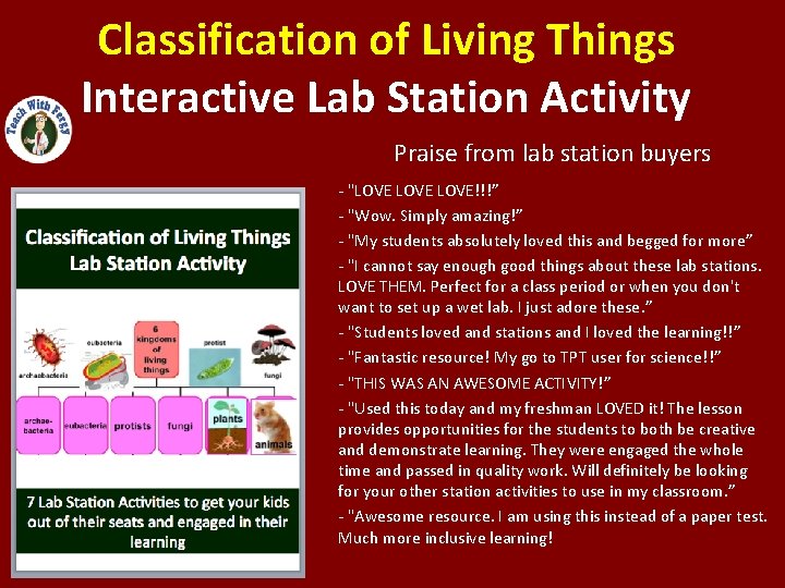 Classification of Living Things Interactive Lab Station Activity