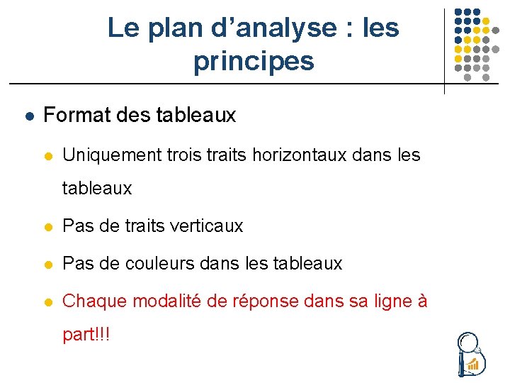Plan danalyse partie 1 Statistique descriptive Dr Guy