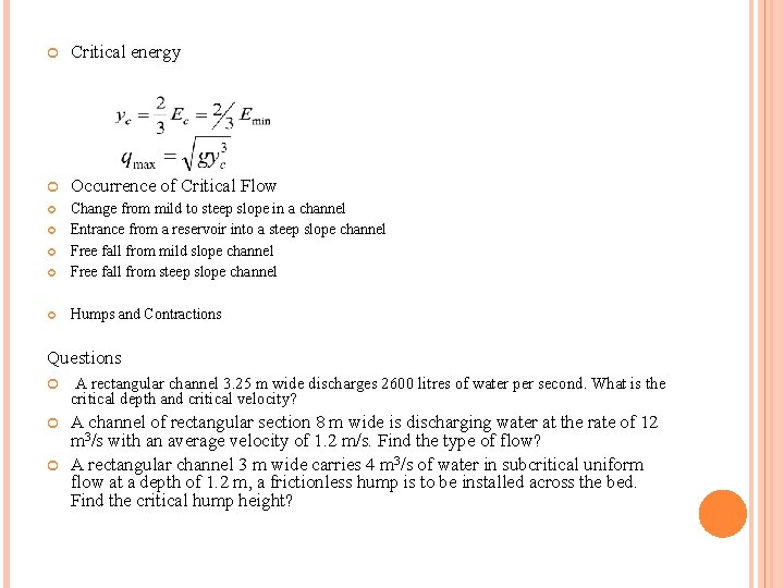 HYDRAULIC 1 CVE 303 BASICS OF FLUID FLOW