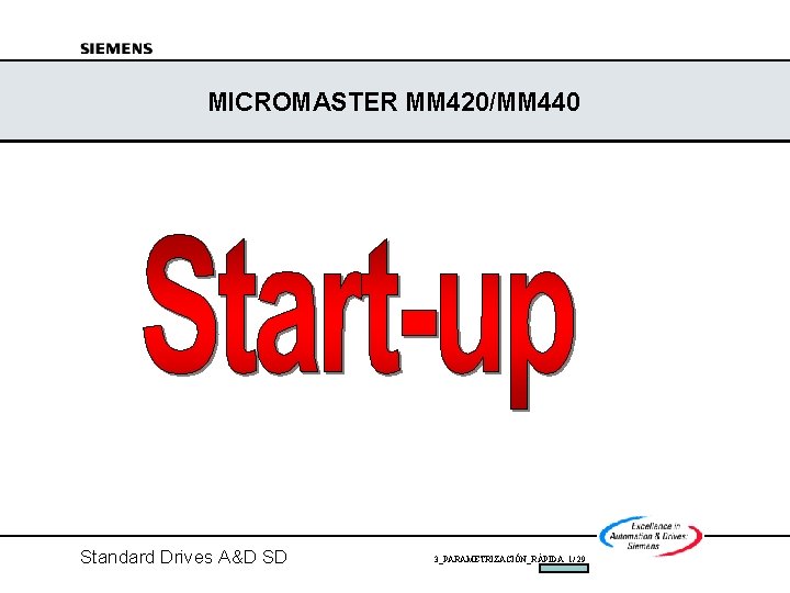 MICROMASTER MM 420MM 440 Standard Drives AD SD