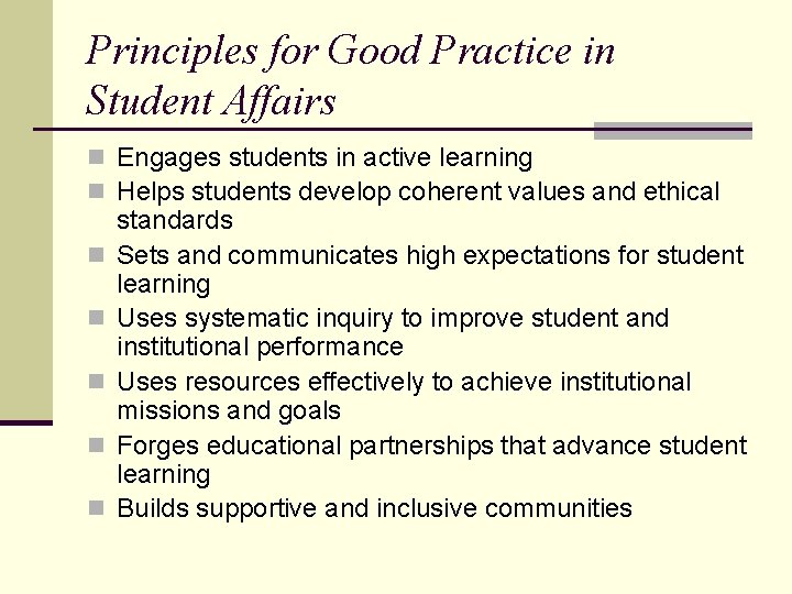 Meeting the Student Learning Imperative Building Powerful Partnerships