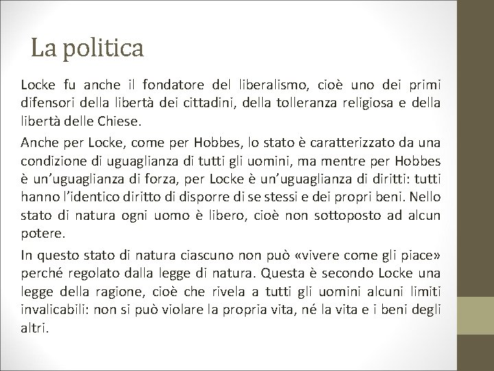 JOHN LOCKE Realizzato dallalunna i Violetta Buccer Classe