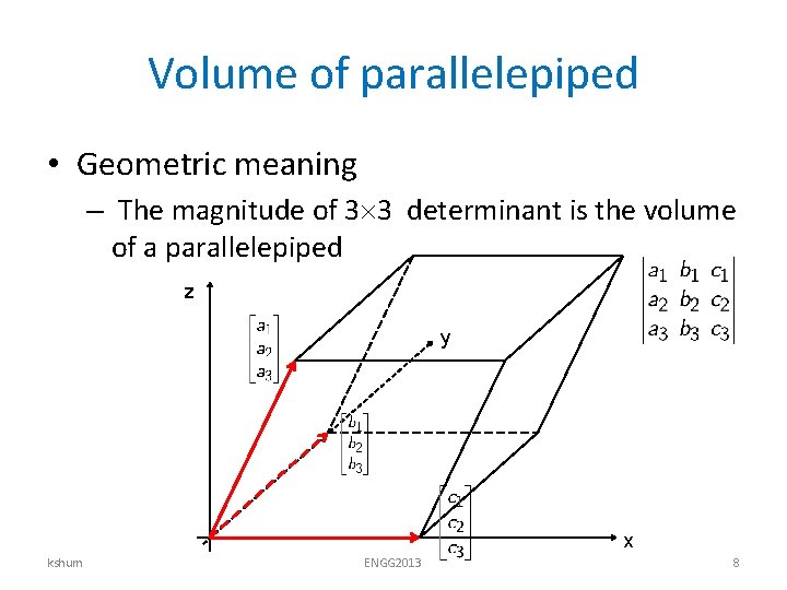ENGG 2013 Unit 9 3 x 3 Determinant