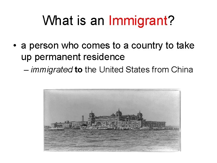 Immigration 1865 1920 What is a Migration to