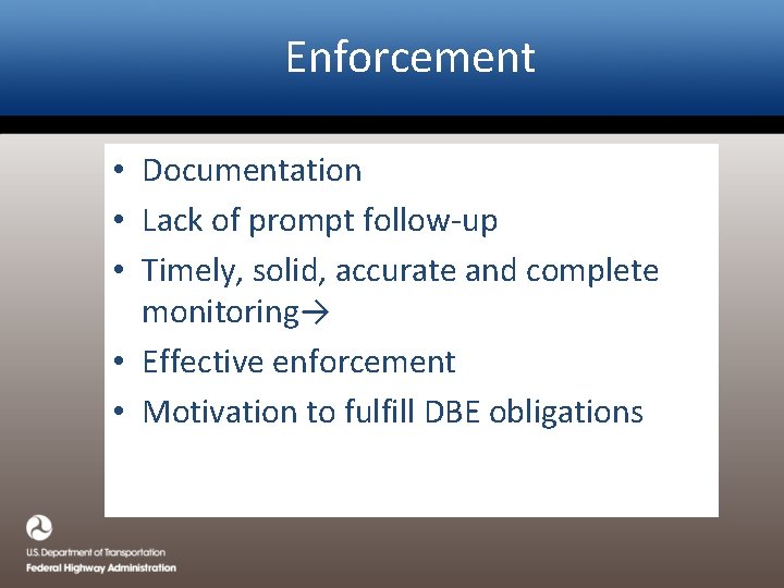 FHWA Office of Civil Rights DBE Program Administration