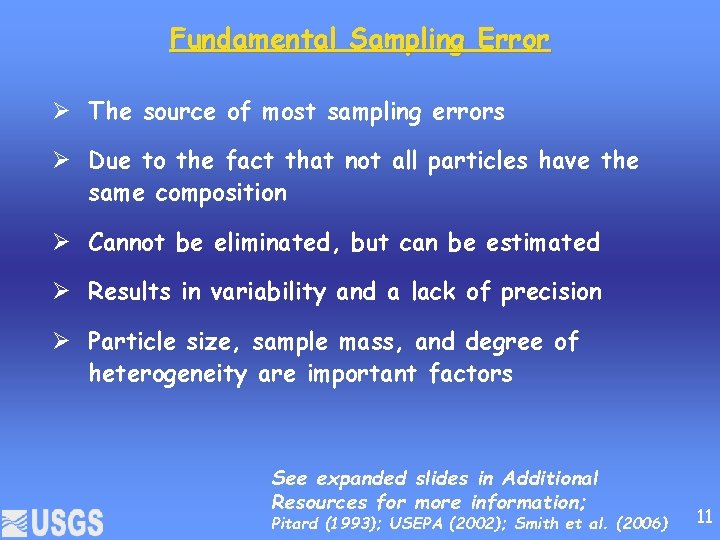Sampling Considerations at Mining Sites Kathleen S Smith
