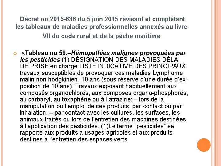 PROJET AVIGNON HMOPATHIES DORIGINE PROFESSIONNELLE Dr Slama Borhane