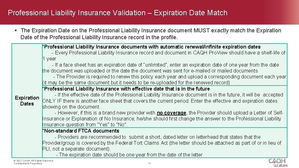 CAQH Pro View Document Submission Acceptance and Validation