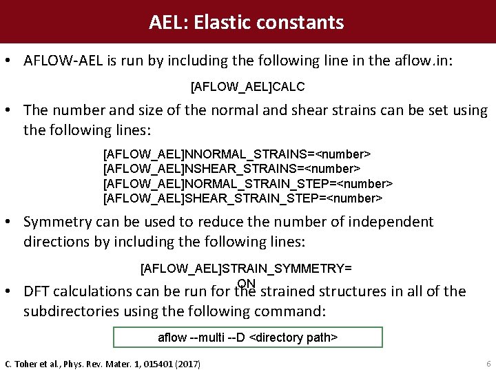 Thermomechanical Properties AFLOWAEL AFLOWAGL and AFLOWAPL Cormac Toher