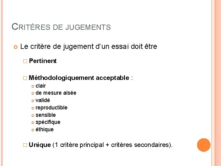 OUTILS DE MESURES DES CRITRES DE JUGEMENT EXEMPLE
