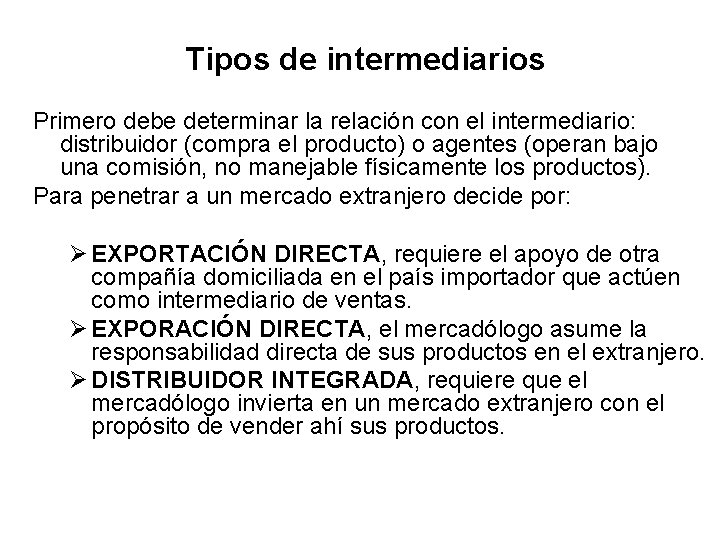 MARKETING GLOBAL CANALES INTERNACIONALES DE DISTRIBUCIN Y LOGISTICA