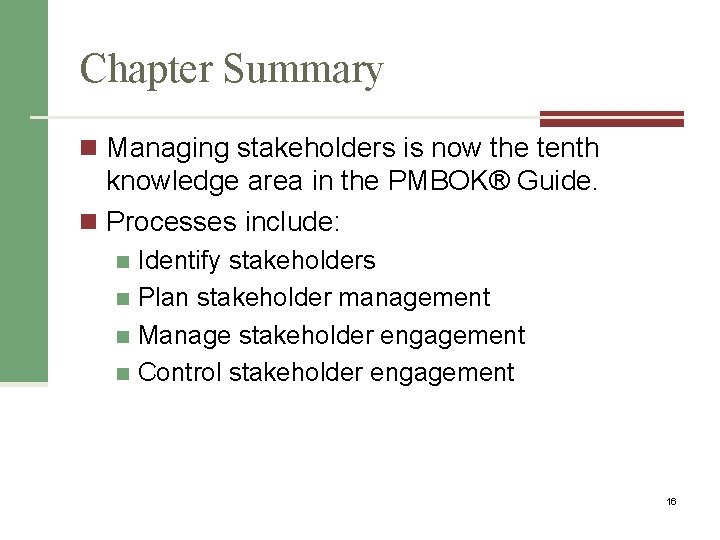 PMI Knowledge Areas Stakeholder Management Importance of Project