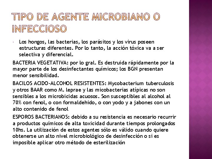 AGENTES QUMICOS ANTISPTICOS Y DESINFECTANTES B C Rogelio