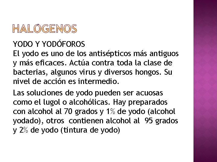 AGENTES QUMICOS ANTISPTICOS Y DESINFECTANTES B C Rogelio