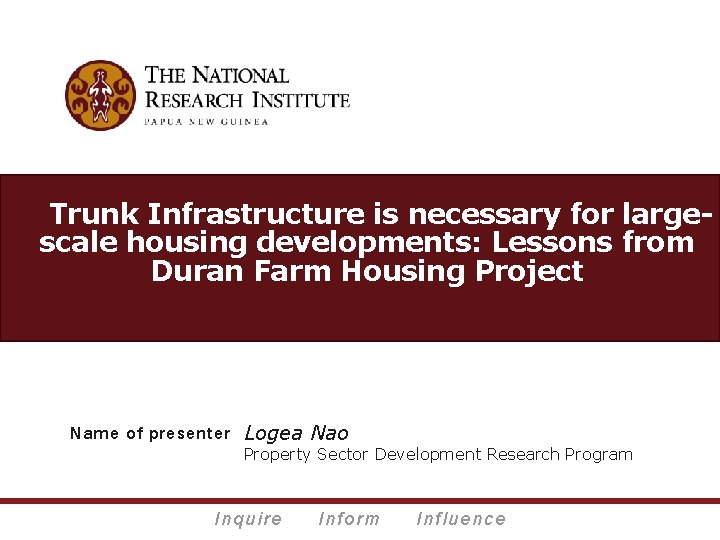 Trunk Infrastructure is necessary for largescale housing developments